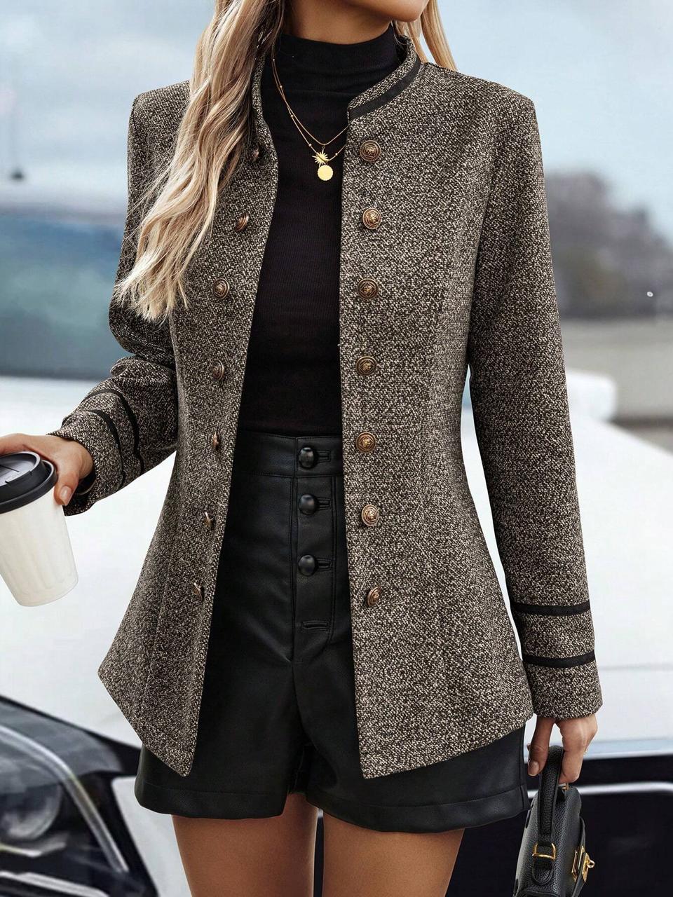 Blazer Café Integral de Doble Botonadura – Calienna CR